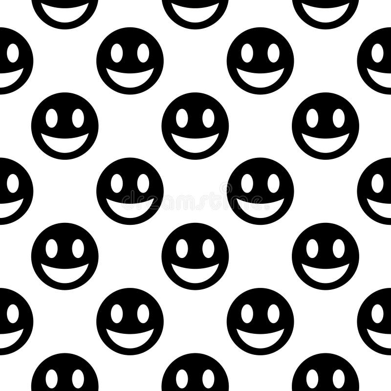 Seamless Pattern with Smiles Stock Vector - Illustration of face ...