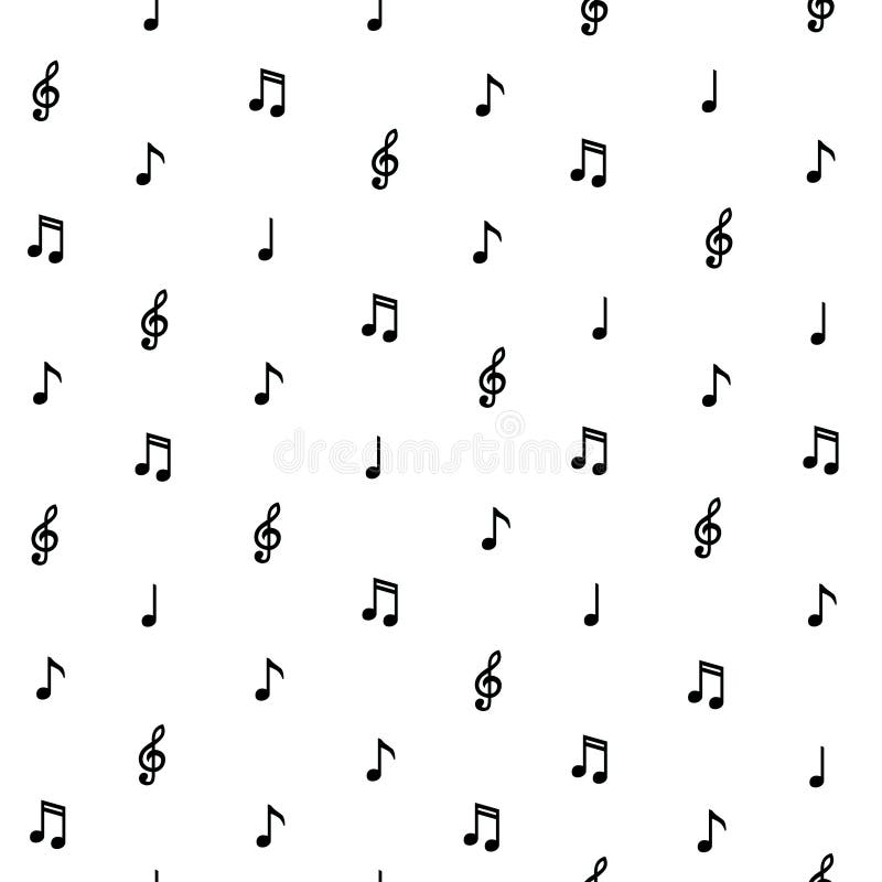 Seamless Pattern with Notes Stock Vector - Illustration of retro ...