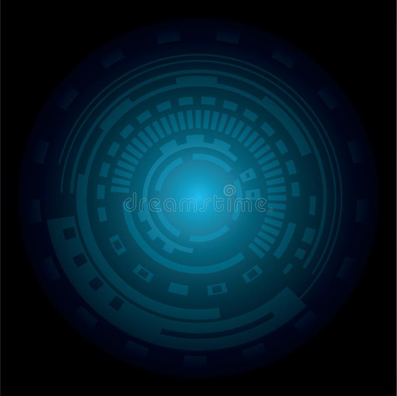 Futuristic blue circle stock vector. Illustration of computer - 137577251