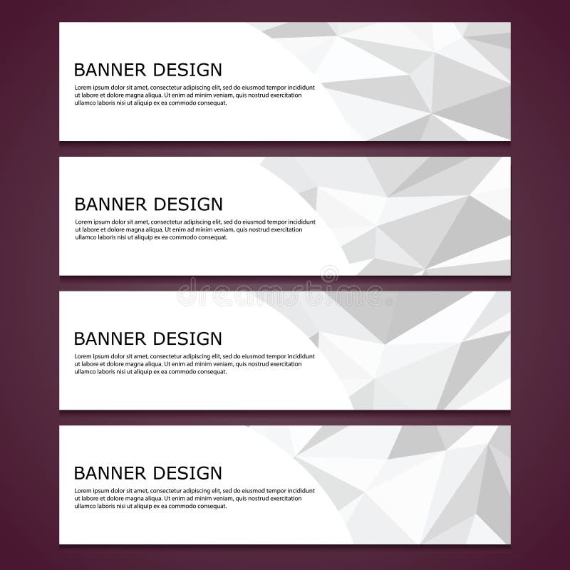 Set of polygonal banners stock vector. Illustration of pattern - 137579332