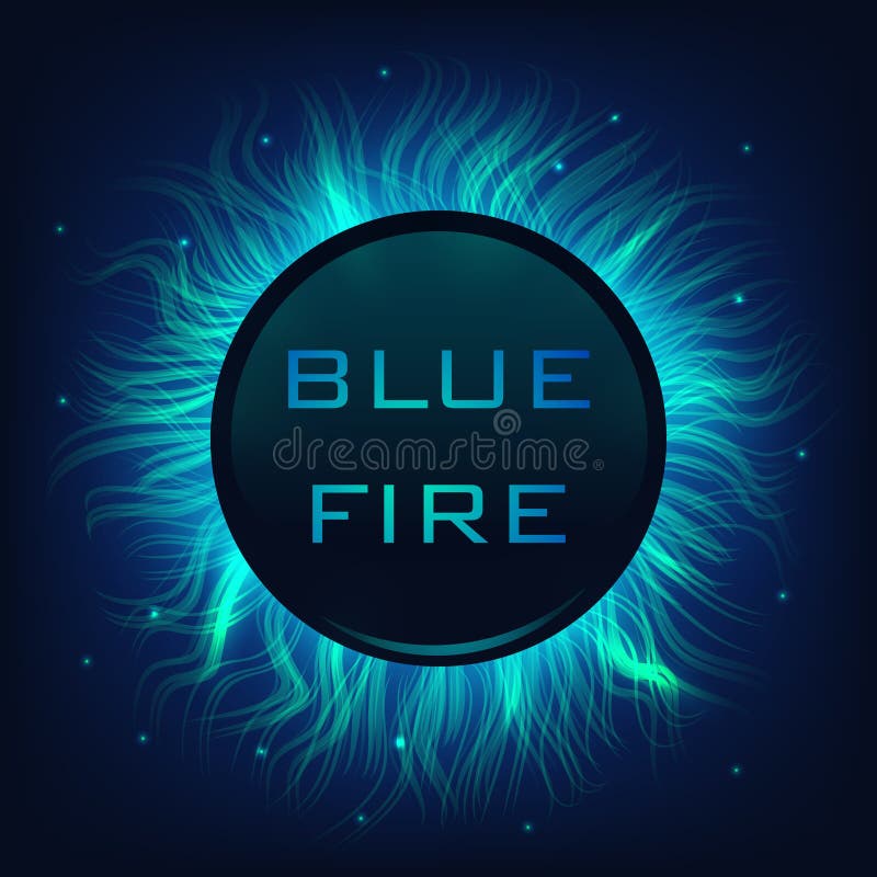 Round Frame with Neon Blue Fire Stock Vector - Illustration of card ...