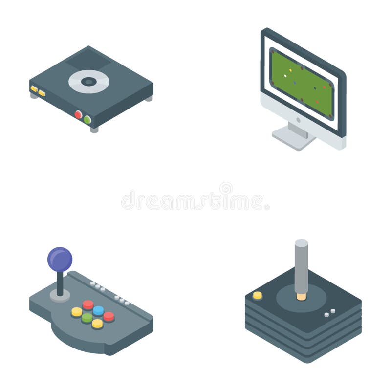Game Accessories Icons stock illustration. Illustration of drive ...