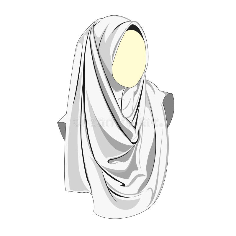 Hijab Muslimah Vector White Color Stock Vector - Illustration of avatar ...