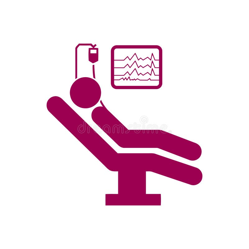 Patient on Bed, Bed , Patient Heartbeat Checking Purple Icon Stock ...