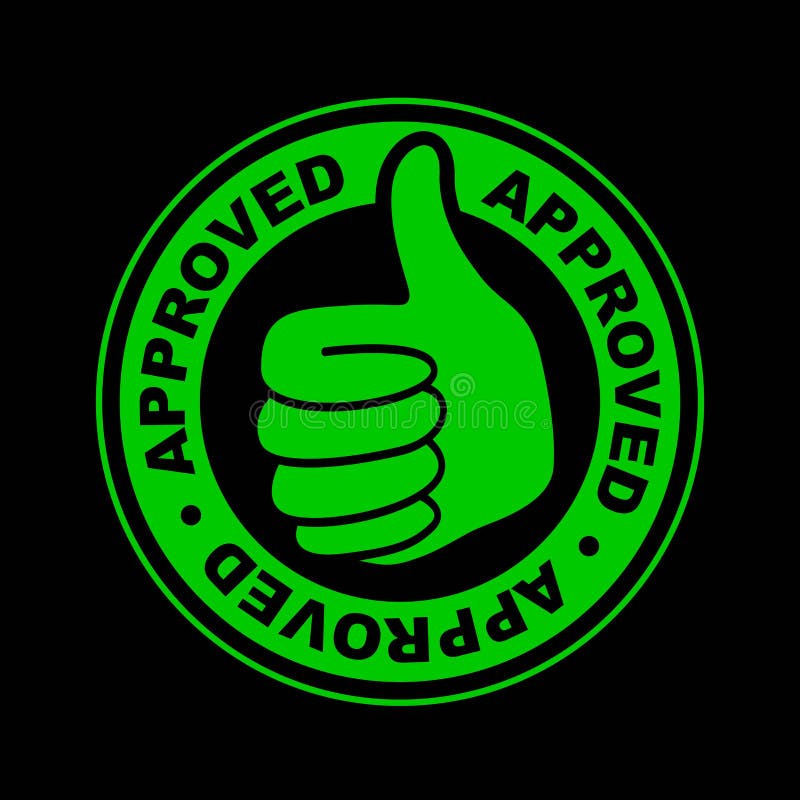 Approved thumbs up icon stock illustration. Illustration of good ...