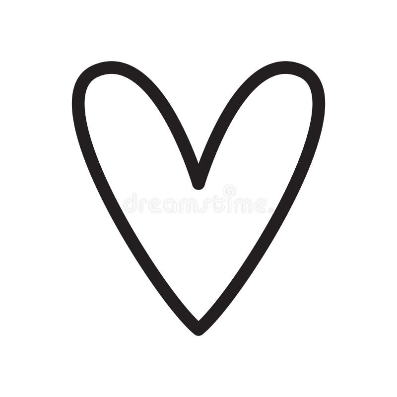 Outline Heart Icon Love Vector Pictogram Isolated on White Stock Vector ...