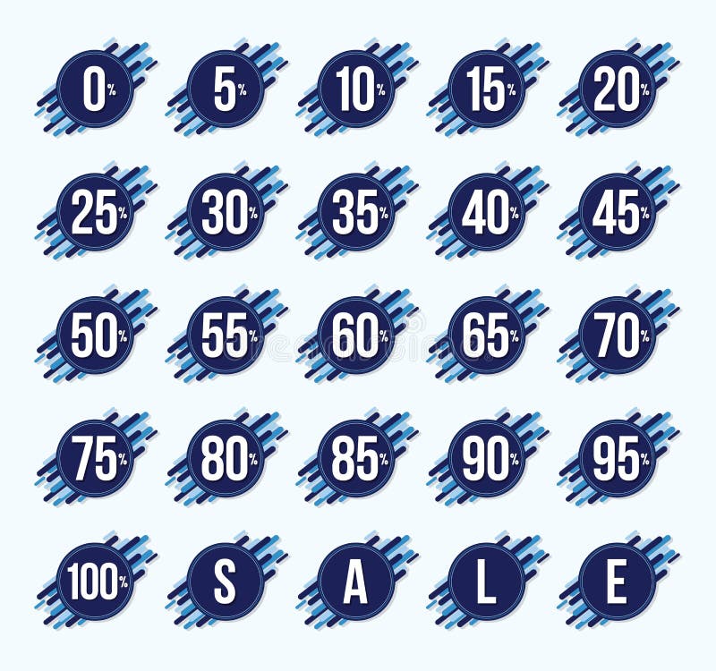 Zero To One Hundred Percent, Blue Sign for Sale Stock Vector ...