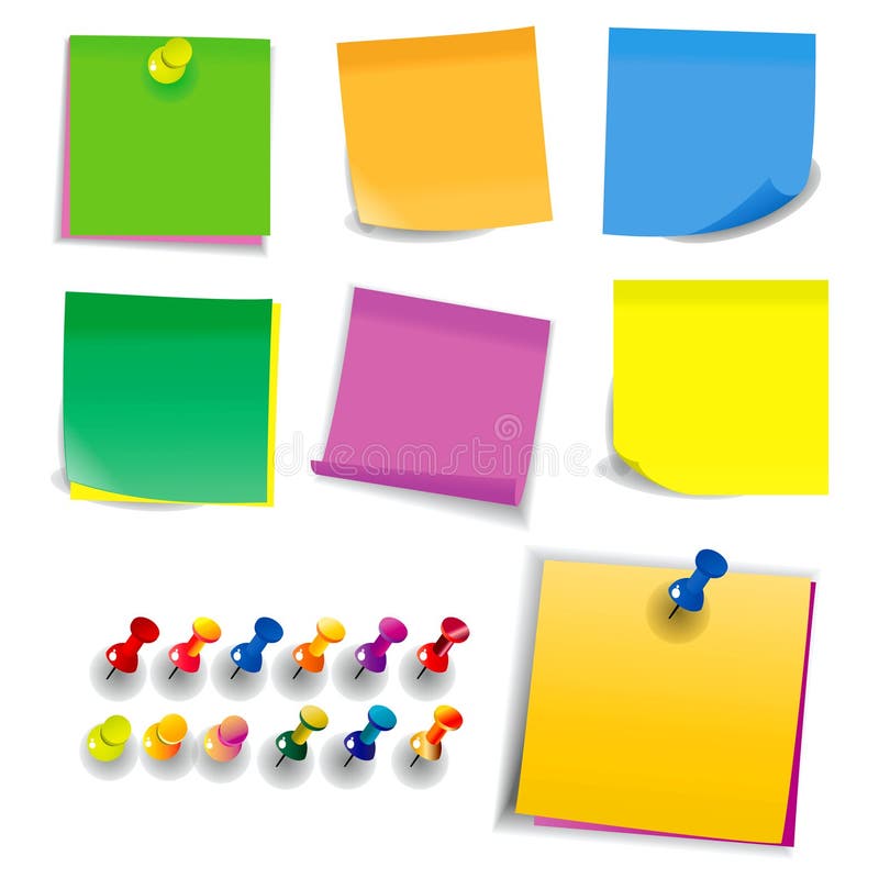 Colorful Sticky Note. Using in School or Office Activity Stock ...