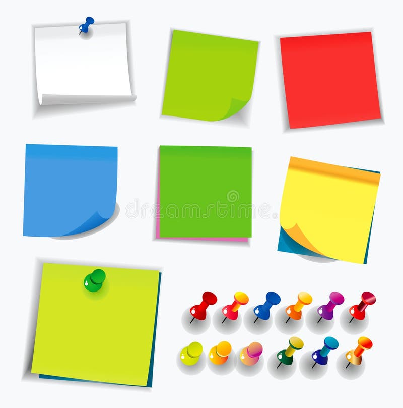 Colorful Sticky Note. Using in School or Office Activity Stock ...