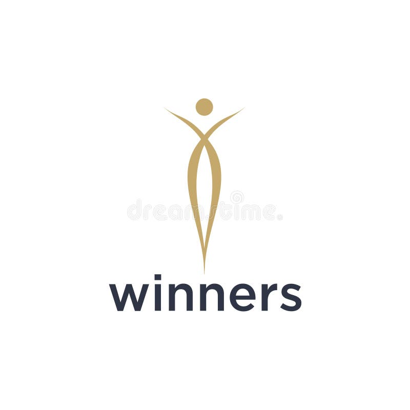 Colorful Abstract Happy Winners People Logo Design Illustration Stock ...