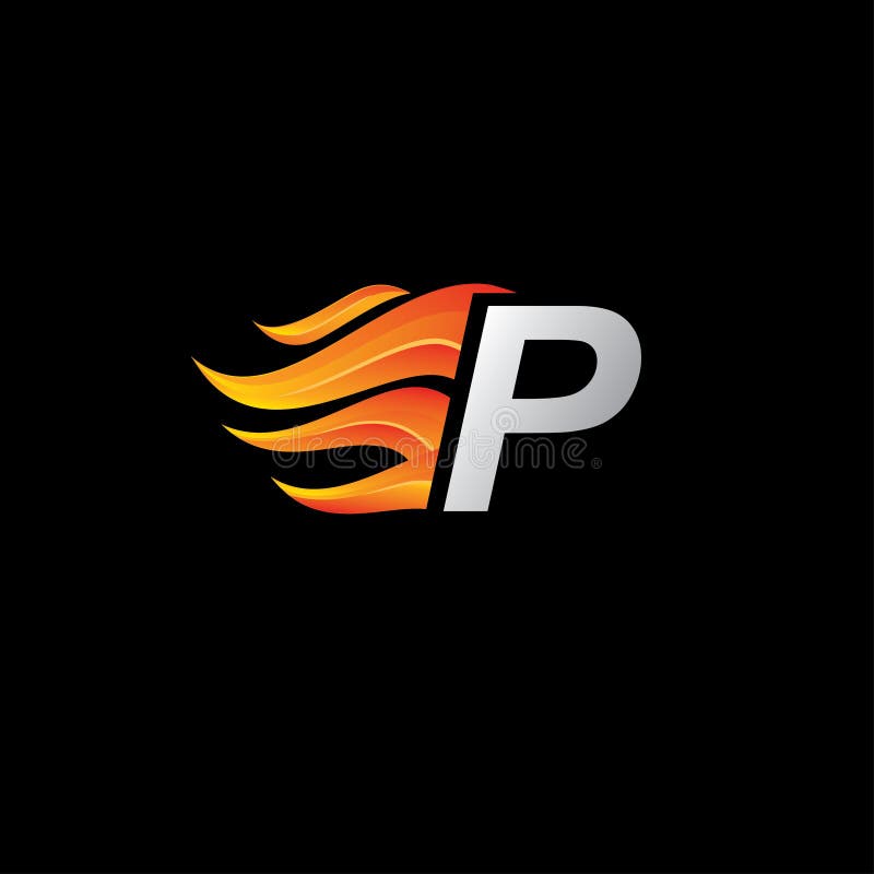 Hot Fire P Letter Logo stock illustration. Illustration of fire - 138546840