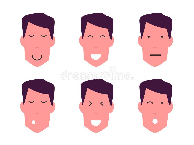 Design Illustration Character Expression Set Stock Vector ...