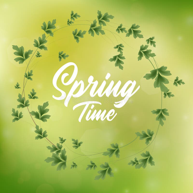 Romantic Floral Wreath with Quote Spring Time Stock Vector ...
