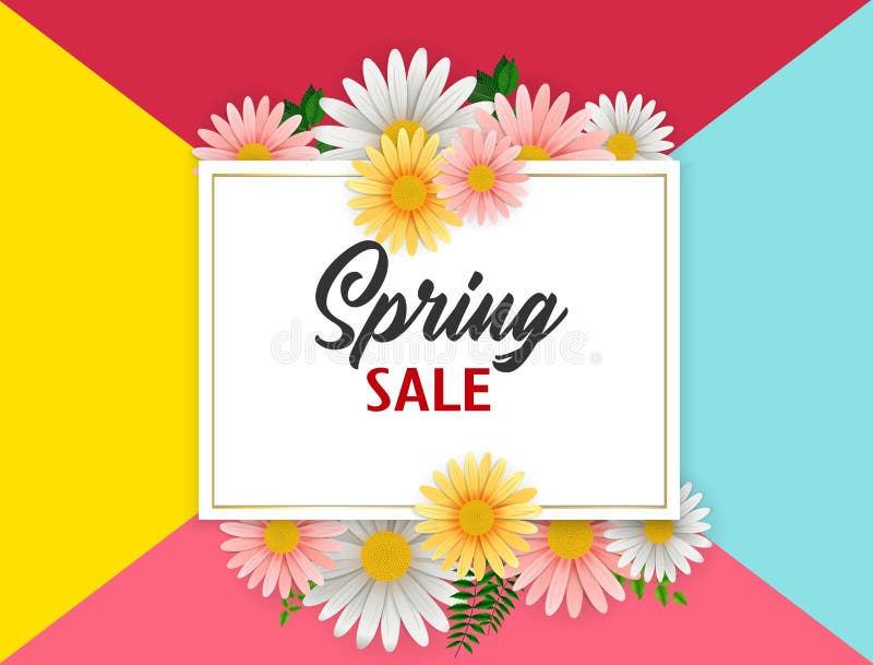 Spring Sale Background with Beautiful Flower Stock Vector ...