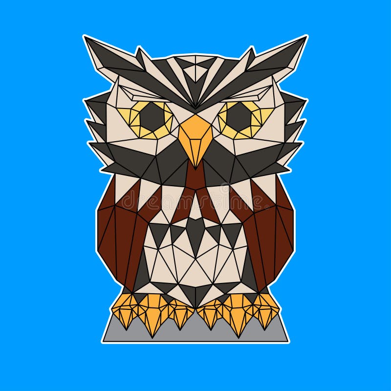 Polygon Owl Cartoon Vector Illustration Stock Vector - Illustration of ...