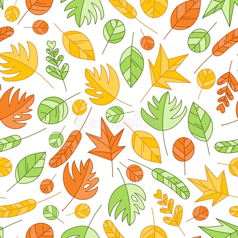 Simple Leaf Seamless Pattern. Vector Illustration Stock Vector ...