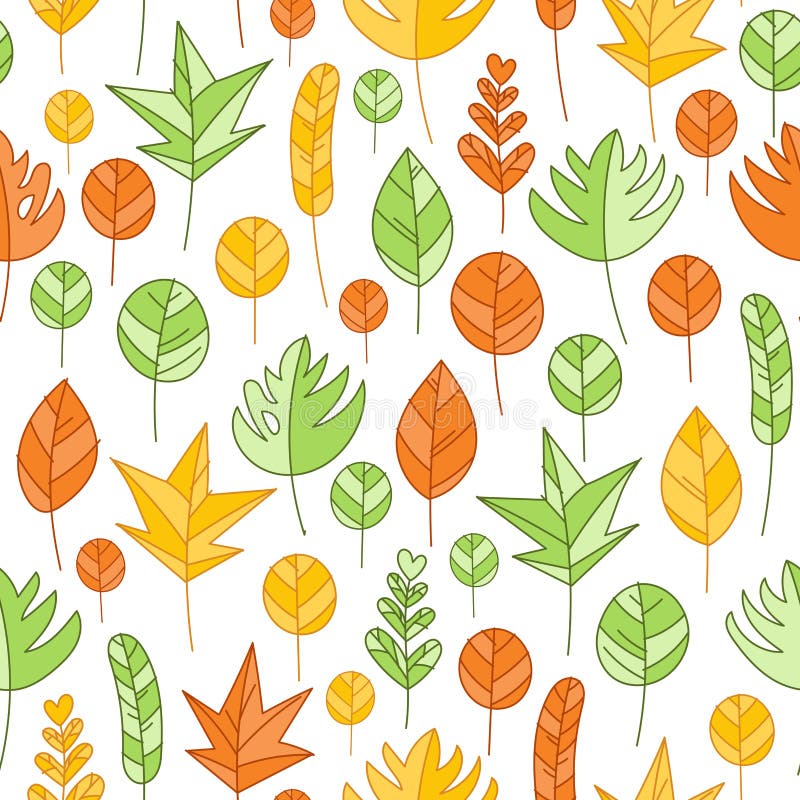 Simple Leaf Seamless Pattern. Vector Illustration Stock Vector ...