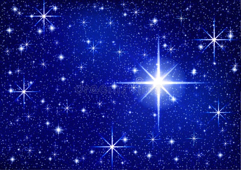 Starry Sparkle Vector Background with Twinkle Stars. Ð¡lean Night Blue ...
