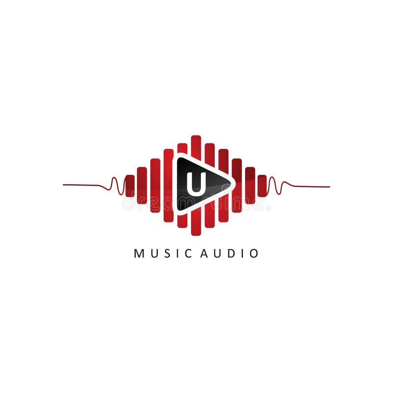 Audio Play U Letter Logo. Music Wave Logo Stock Illustration ...