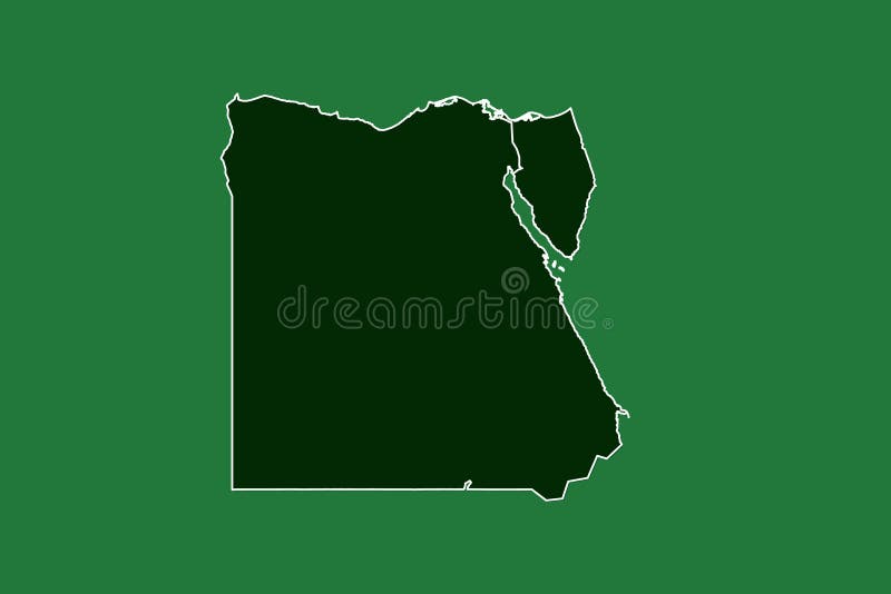 Egypt Vector Map with Single Border Line Boundary Using White Color on ...