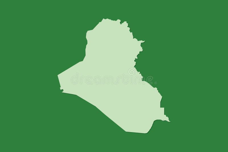 Iraq Vector Map with Single Land Area Using Green Color on Dark ...