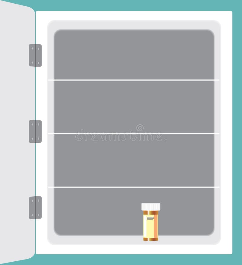 Almost Empty Medicine Cabinet Stock Vector - Illustration of pills ...