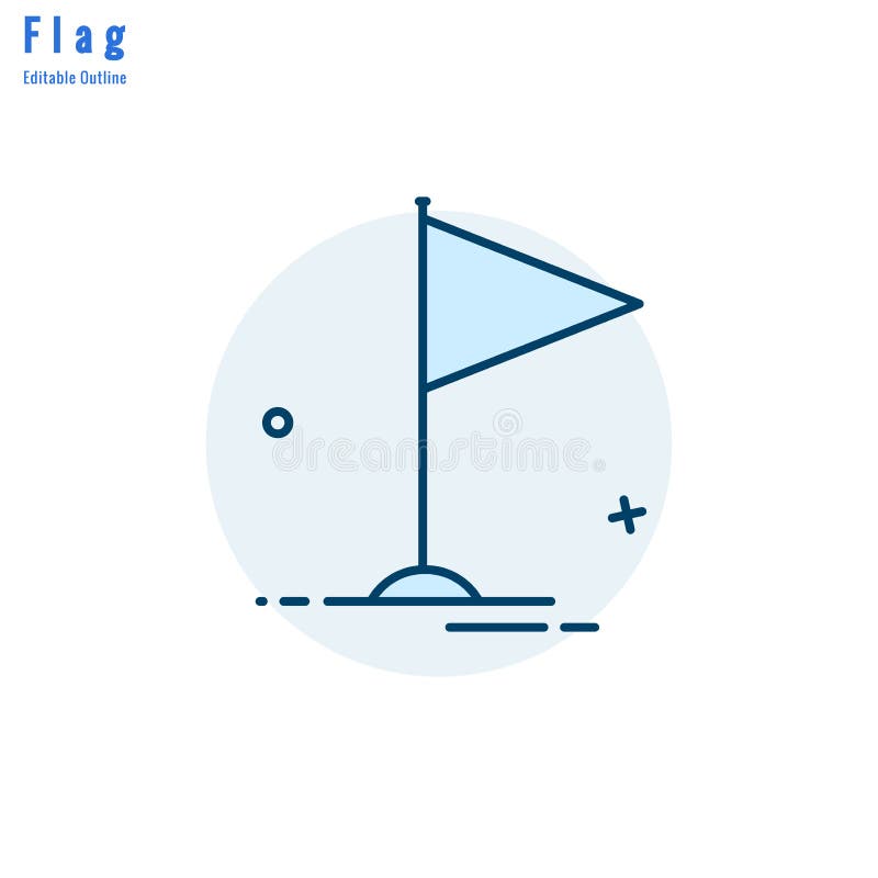 Flag Icon, Competition Flag, Business Milestone, Success, Thin Line ...