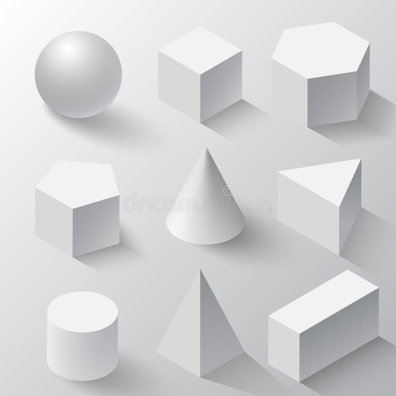 Realistic 3d Basic Shapes. Sphere Shape with Shadow, Cube Geometry and ... Realistic 3d Basic Shapes. Sphere Shape with Shadow, Cube Geometry and ...