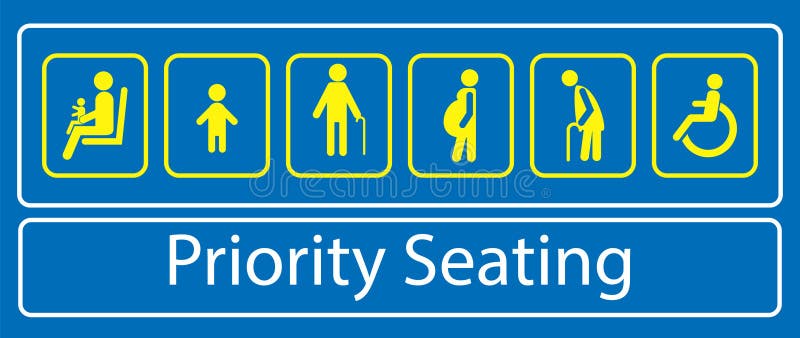 Priority Seating Area Signs Stock Vector - Illustration of ...