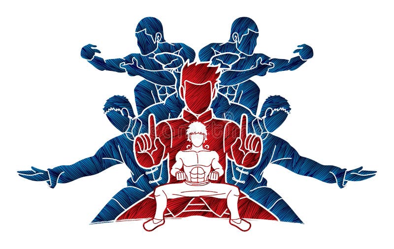 Kung Fu Ready To Fight Action Pose Cartoon Graphic Stock Vector ...