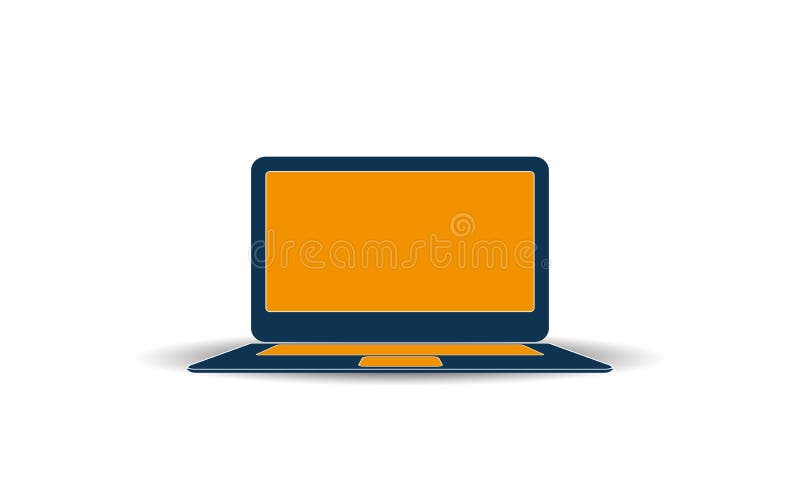Laptop Front View - Modern Glossy Laptop Isolated on White Background ...