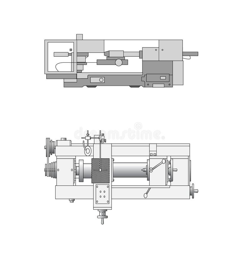Lathe Machine Drawing Top View