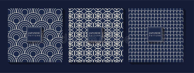 Japanese Blue Pattern Background Stock Vector - Illustration of ...