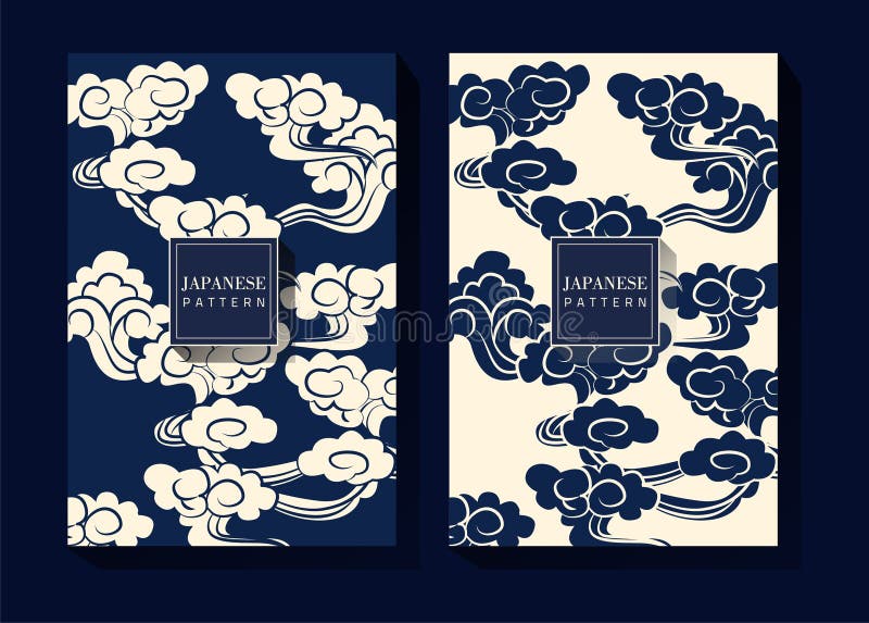 Japanese Blue Pattern Background Stock Vector - Illustration of element ...