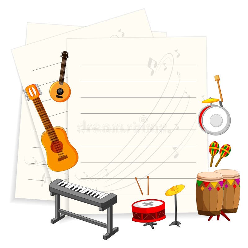 Musical Instrument with an Empty Template Stock Vector - Illustration ...