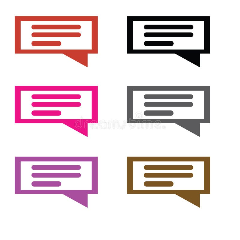 Chat Rectangle Icon Vector Art Stock Vector - Illustration of geek ...