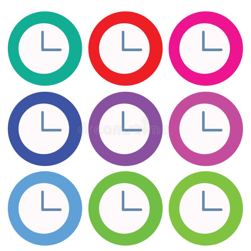 Colorfull Clock Icon Vector Art Stock Vector - Illustration of ...