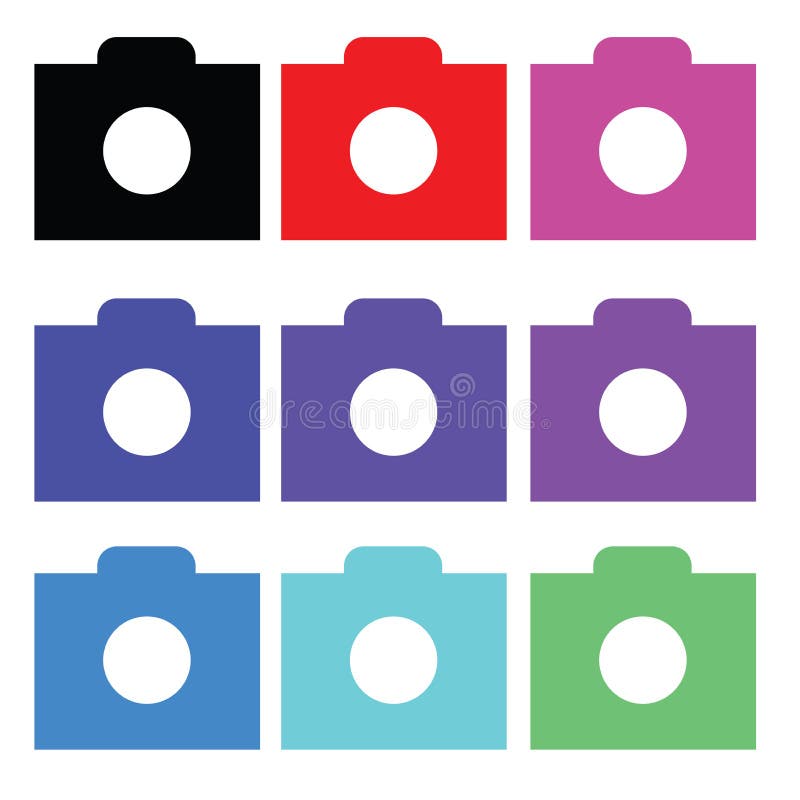 Colorfull Camera Icon Set Vector Stock Vector - Illustration of ...