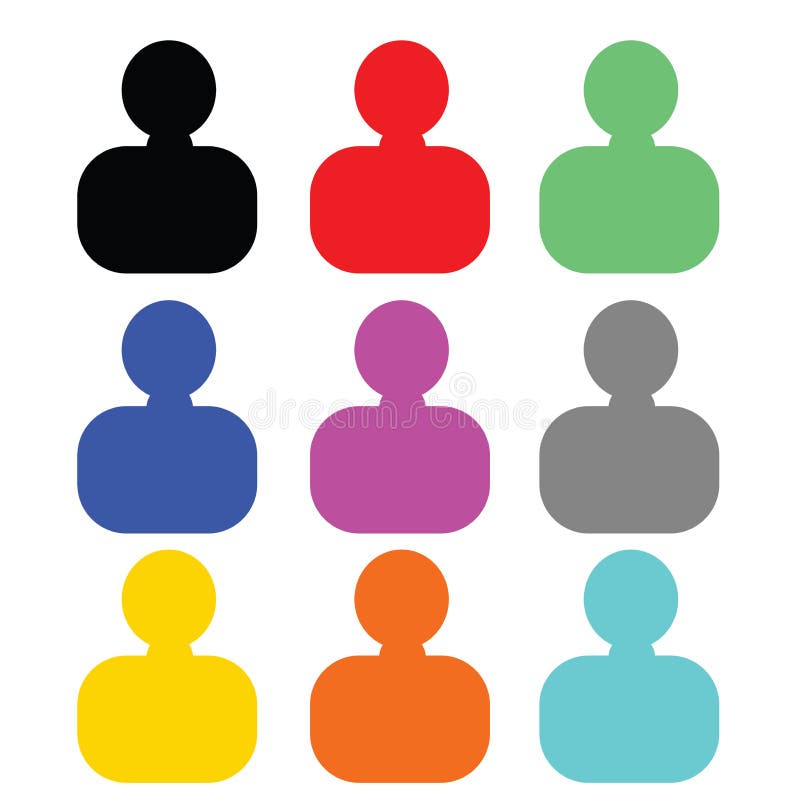 Colorfull People Icon Set Vector Stock Illustration - Illustration of ...