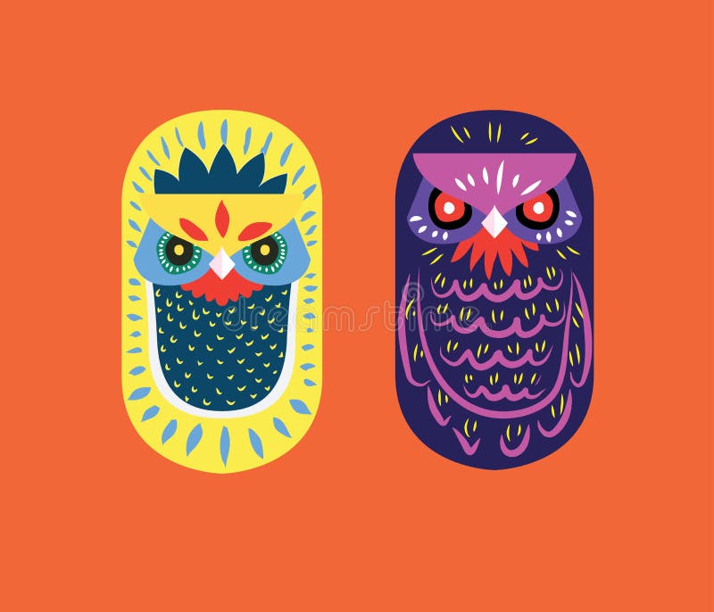 Pohela Boishakh Owl Mask Vector Colorful Set Stock Vector ...