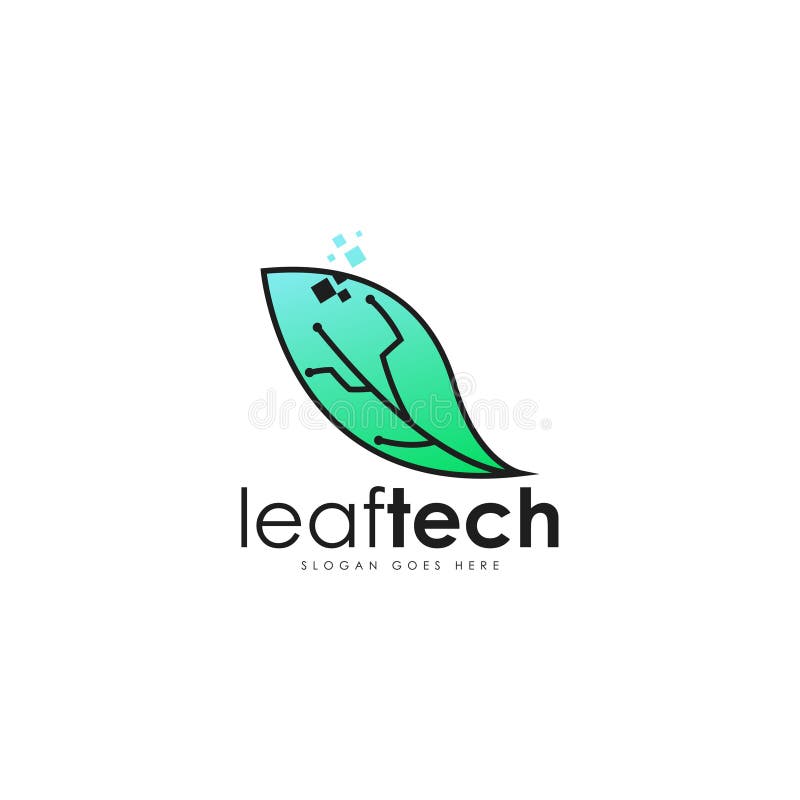 Leaf Tech Logo Vector Template Stock Illustration - Illustration of digital, brand: 141164948