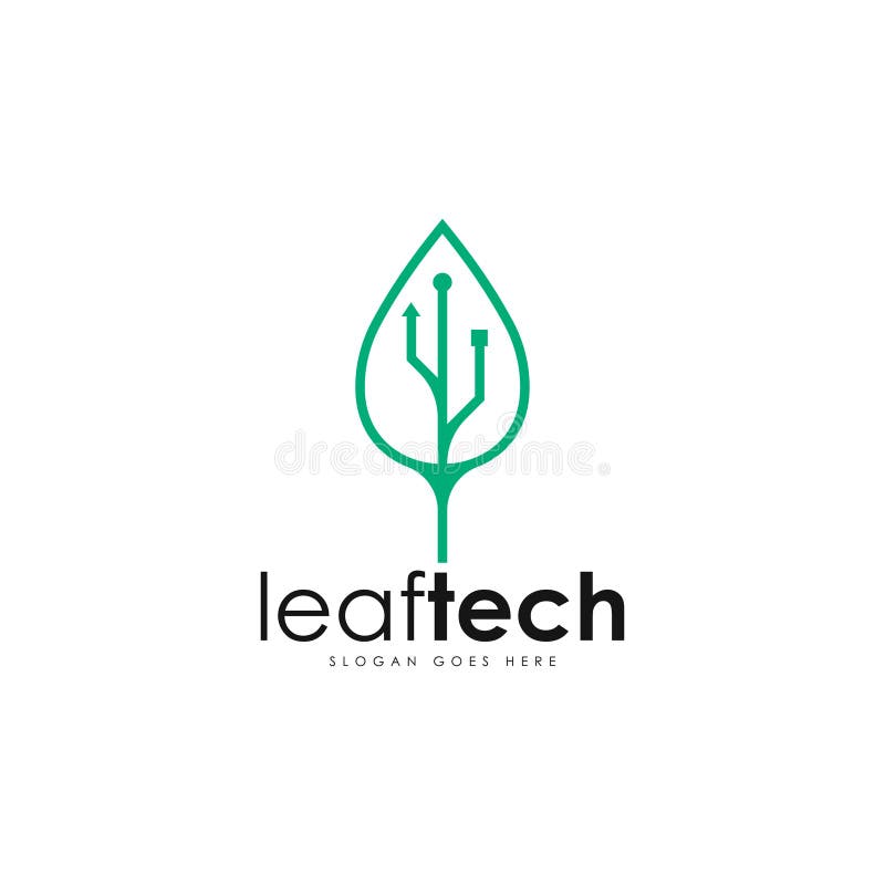 Leaf Tech Logo Vector Template Stock Vector - Illustration of concept ...