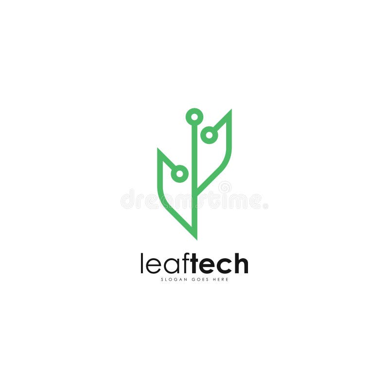 Leaf Tech Logo Vector Template Stock Vector - Illustration of connection, business: 141164984