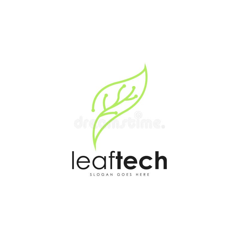 Leaf Tech Logo Vector Template Stock Vector - Illustration of fresh ...