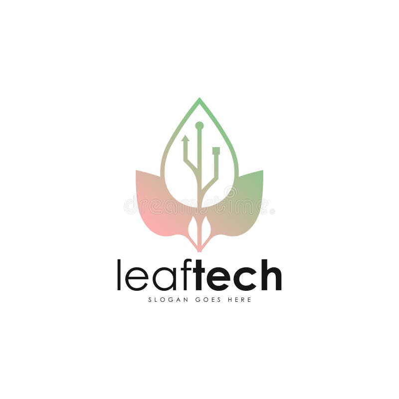 Leaf Tech Logo Vector Template Stock Illustration - Illustration of ...