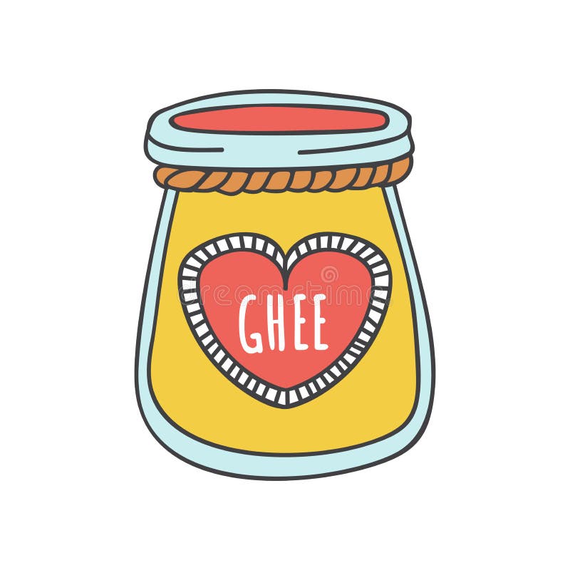 Ghee. Vector Illustration of a Glass with Indian Ghee Butter Stock ...