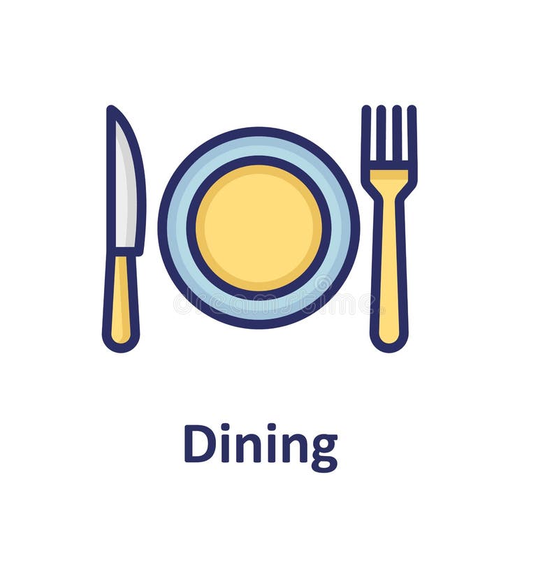 Dining Isolated Vector Icon Which Can Easily Modify or Edit Stock ...