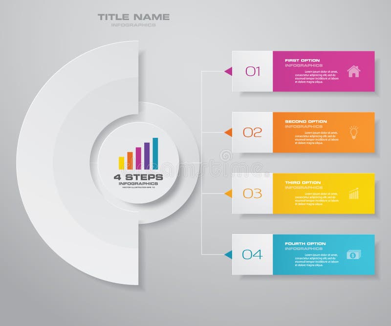 4 Steps Simple&editable Process Chart Infographics Element. Stock ...