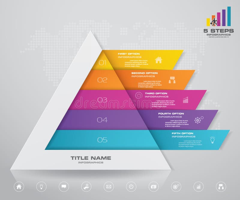 7 Steps Pyramid with Free Space for Text on Each Level. Stock Vector ...