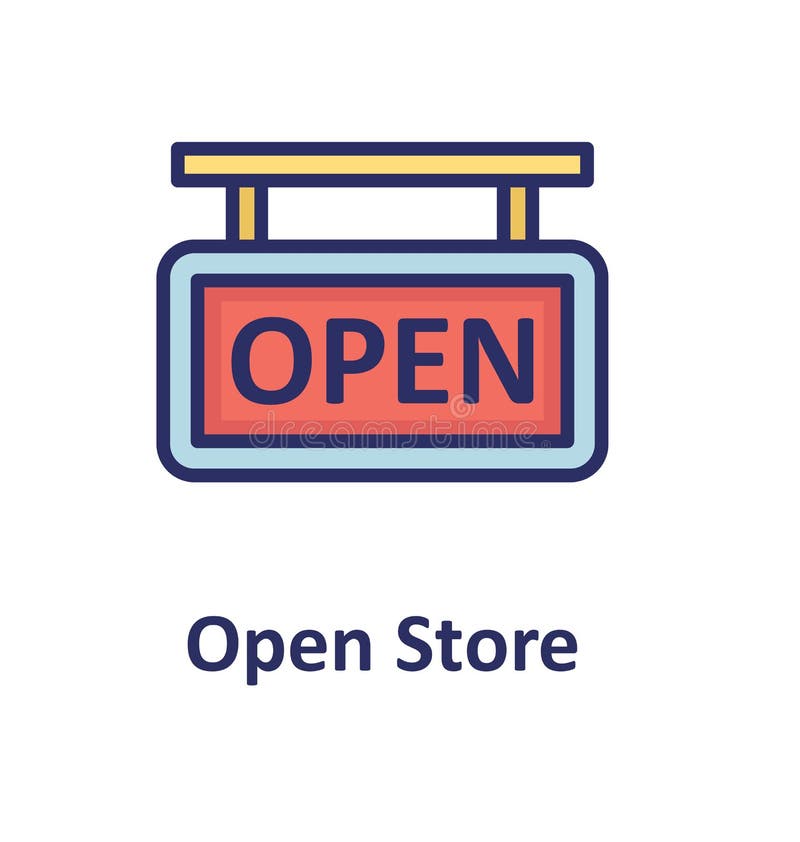 Open Signboard Isolated Vector Icon Which Can Easily Modify or Edit ...
